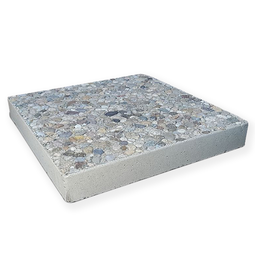 Paver Step Stone 12 in. x 12 in. x 2 in. Granada White Concrete Aggregate Delivery