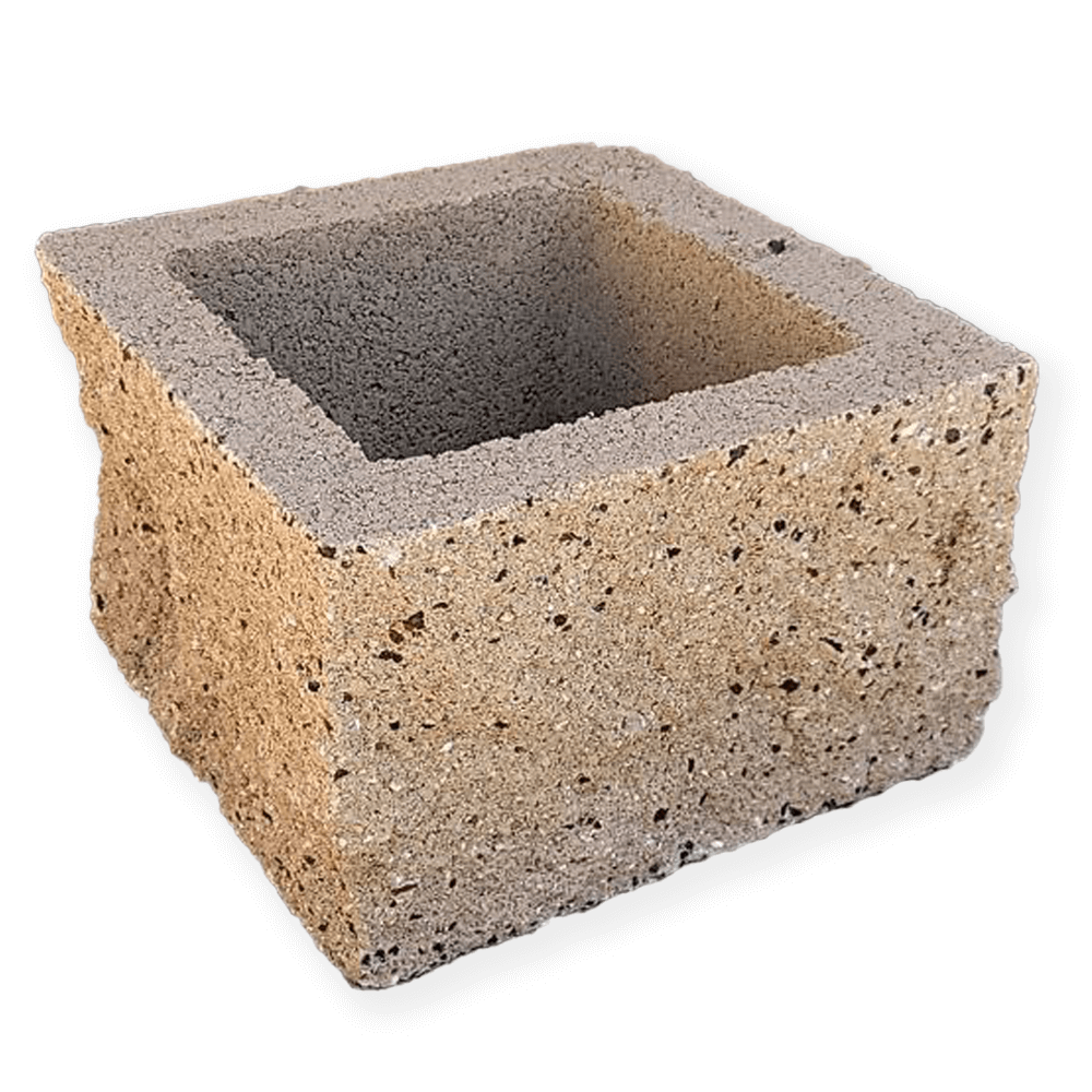 Wall Block 12 in. x 8 in. x 12 in. Tan S4S Split Concrete Delivery