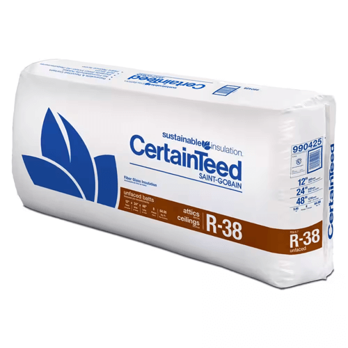 Fiberglass Insulation Batt R-38, 24 in. x 48 in. (64 sq. ft.) Unfaced