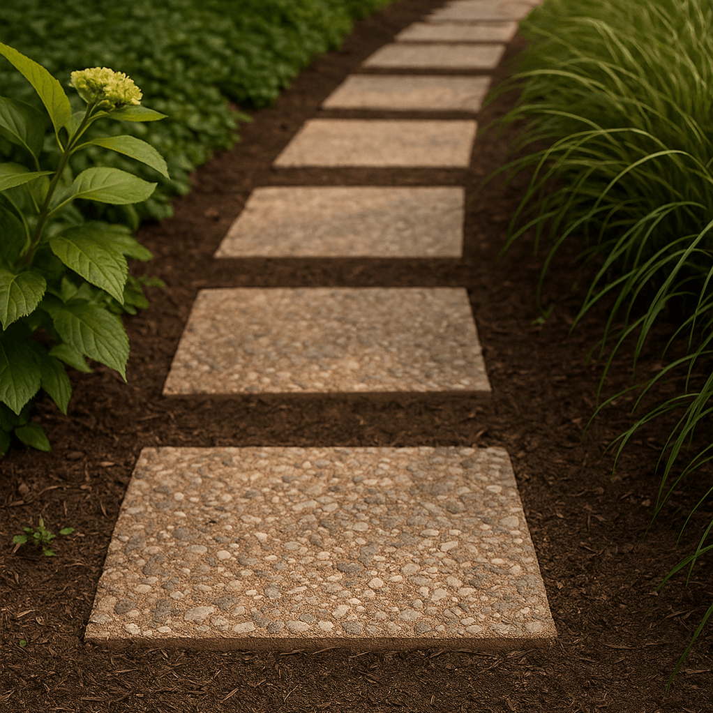 Stepping Stone 12 in. x 12 in. x 2 in. Santa Fe Buff Concrete Aggregate ...