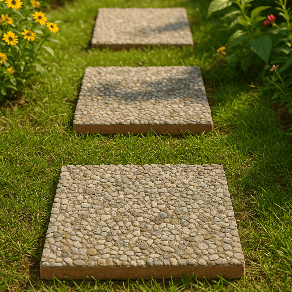Stepping Stone 24 in. x 24 in. x 2 in. Santa Fe Buff Concrete Aggregate ...