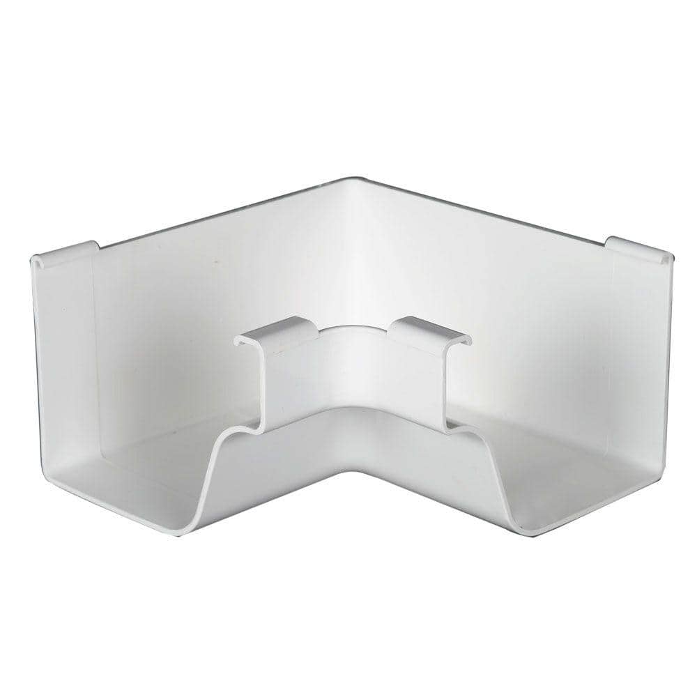 Gutter Inside Miter 5 in. Corner Vinyl White Same-Day Delivery