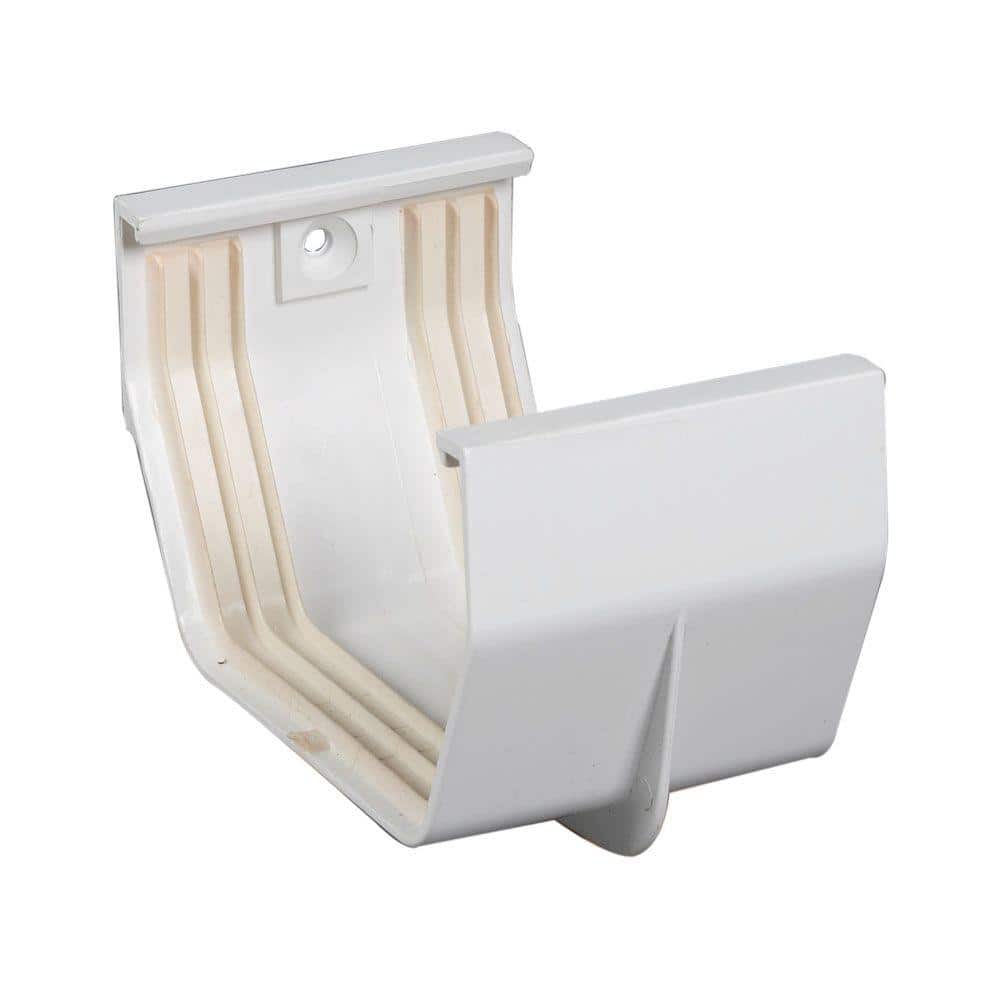 Gutter Joint Connector 4 in. Vinyl White Same-Day Delivery