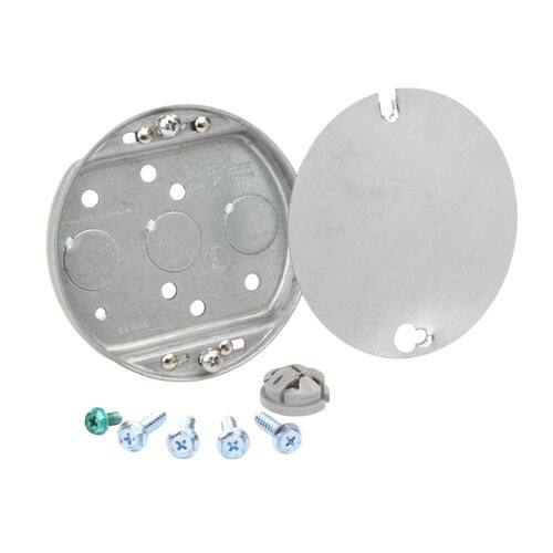 Ceiling Fan/Light Fixture Pancake Box Metallic 4 in. Round 1/2 in. Deep ...