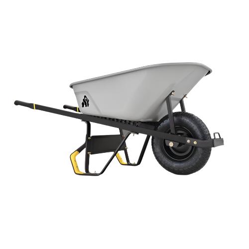 Steel Tub Wheelbarrow PRO Heavy-Duty 6 cu. ft. with Steel Braces and ...
