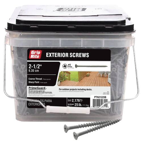 Wood Screw #8 x 2-1/2 in. Bugle Head Phillips Polymer Coated (2176-Pack)