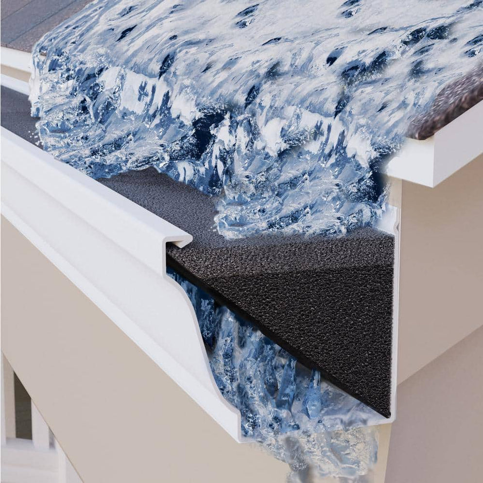 Gutter Guard Foam 5 in. x 4 ft. Plastic Black Same-Day Delivery