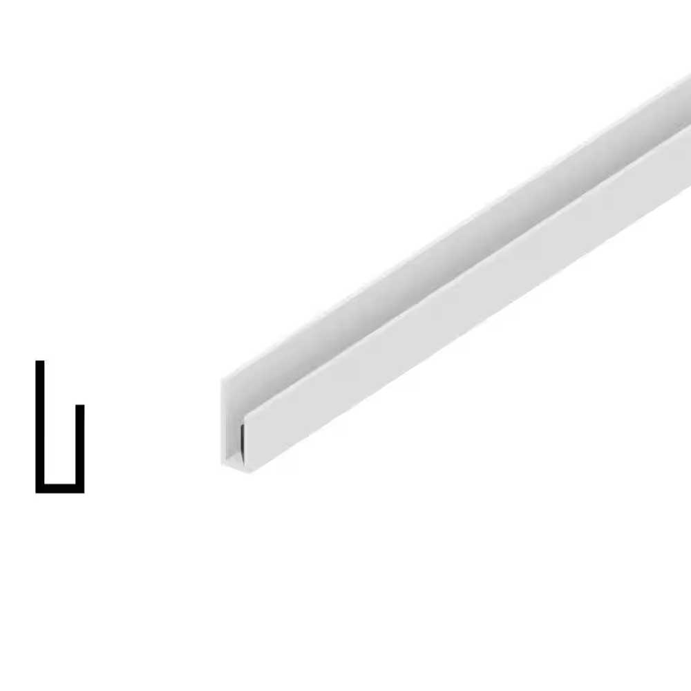 Siding Panel 3/16 in. x 13/16 in. x 8 ft. PVC Moulding White Tile Trim