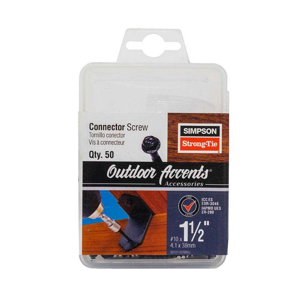 Lag Screw #10 x 1-1/2 in. Hex Head Black Double-Barrier (50-Pack)