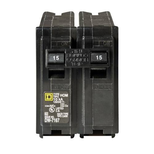 Circuit Breaker 15 Amp 2-Pole Circuit Homeline Breaker(HOM215CP)
